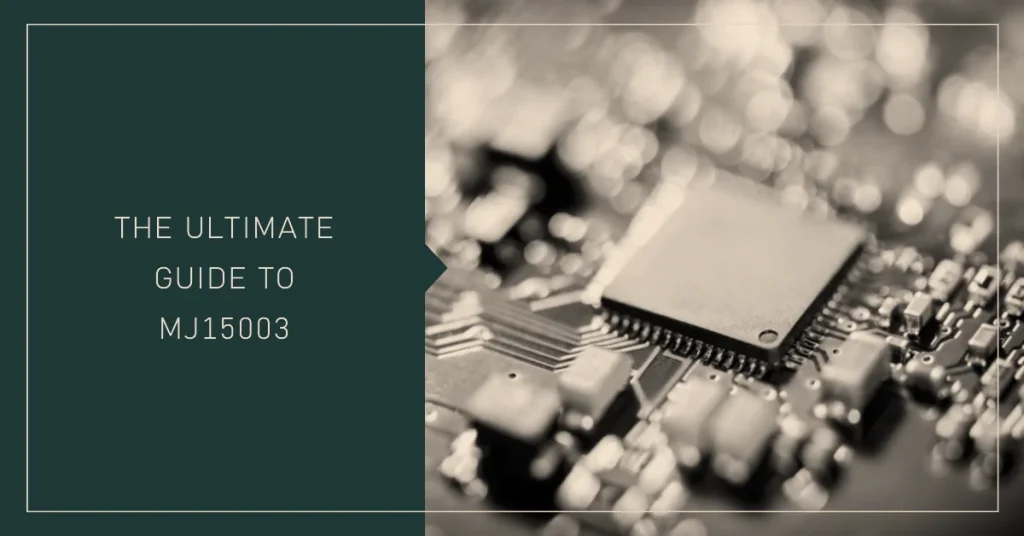 Detailed guide to MJ15003: discovering features and applications - DRex ...